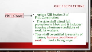Lecture-1-OSHS it's haw laws of safety protocols | PPT