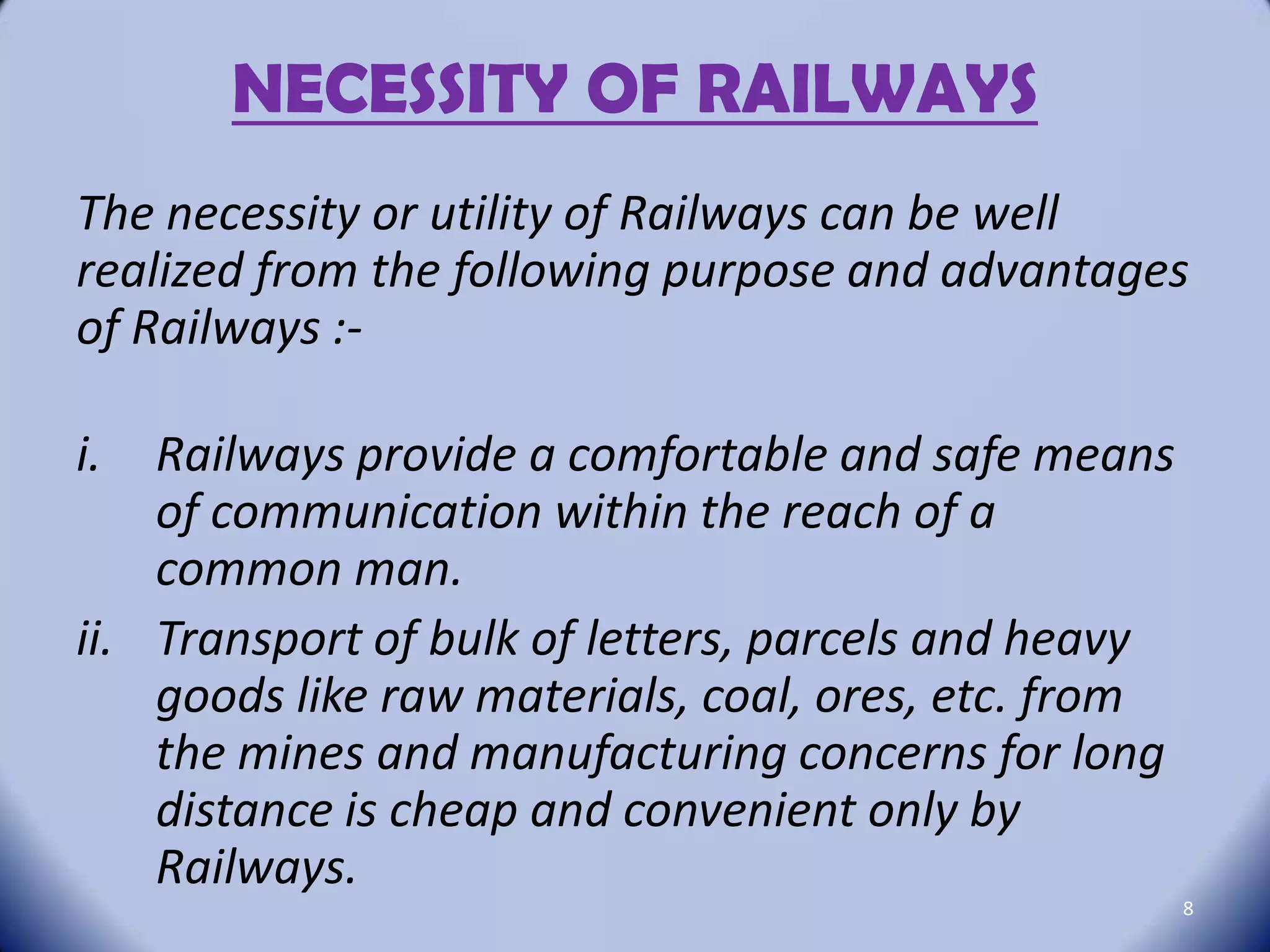 Planning principles of Railways Engineering | PPTX