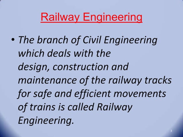 Planning Principles Railway Engineering | PPTX