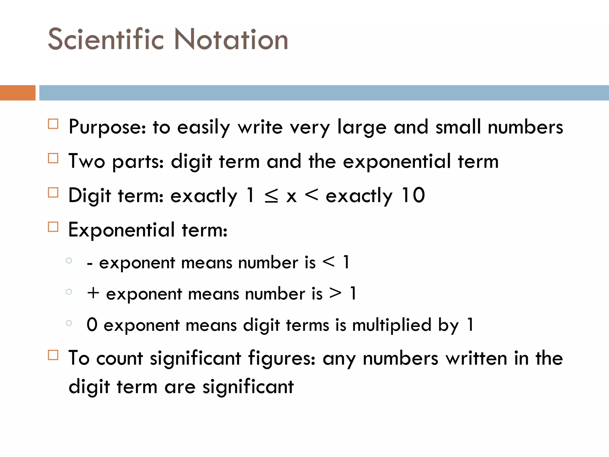 Lecture 1 Significant Figures, Scientific Notation, Significant Figures ...