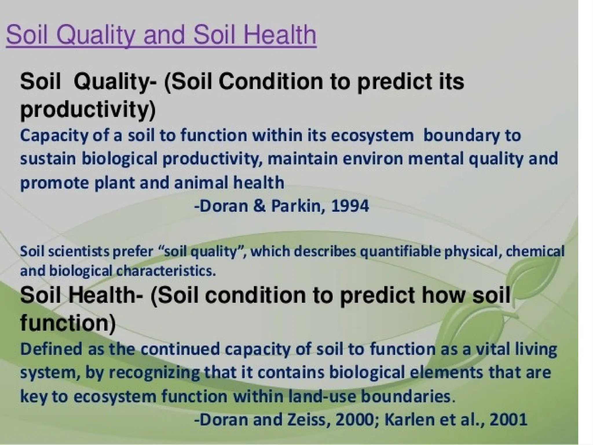 LECTURE-1-Soil Health – Definition – Soil quality indices.pptx