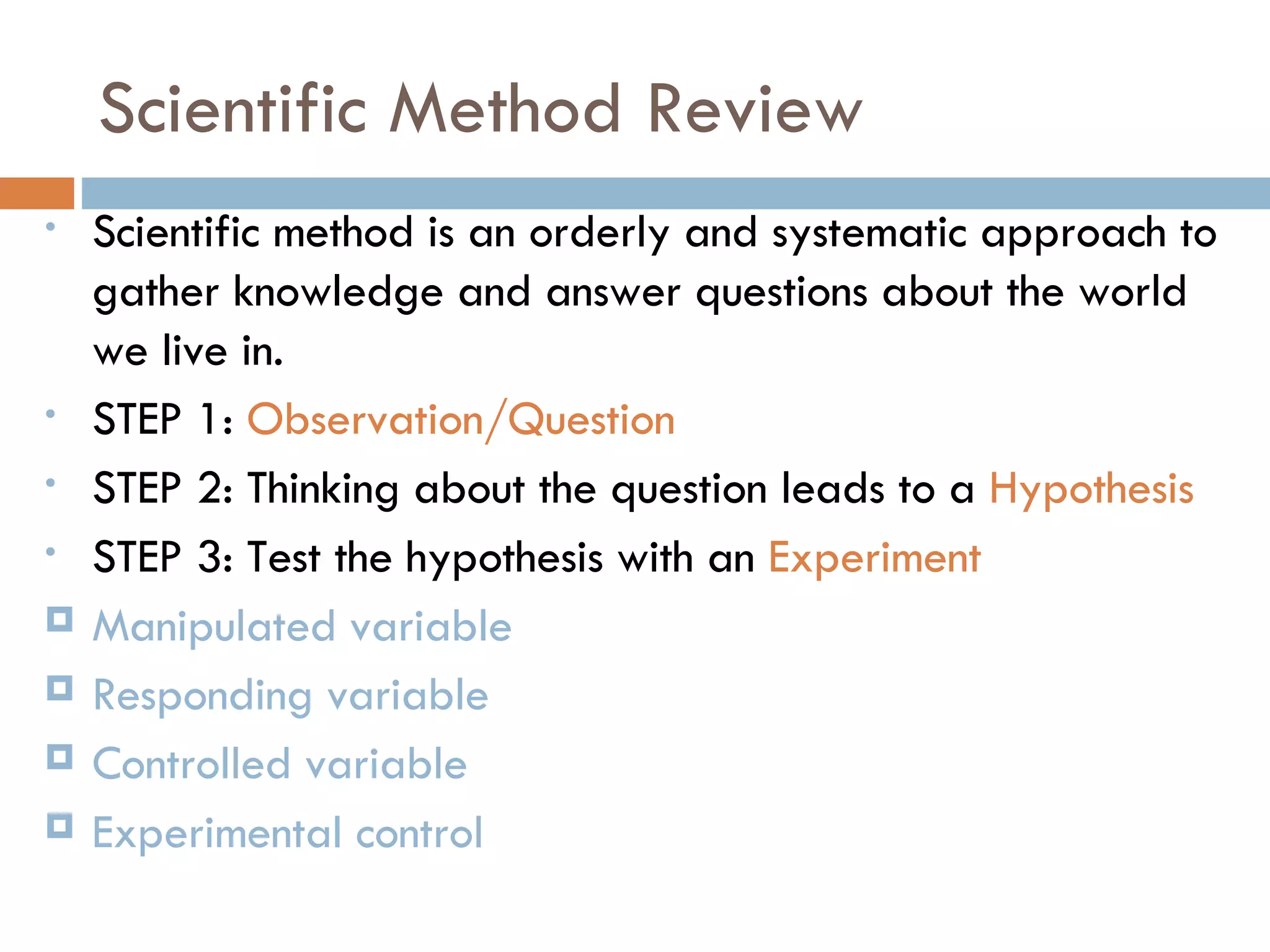 Lecture 1 What Is Chemistry; Scientific Method Review | PPT