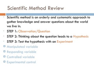Lecture 1 What Is Chemistry; Scientific Method Review | PPT