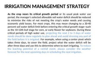 PRINCIPLES OF CROP PRODUCTION, IRRIGATION REQUIREMENT | PPT