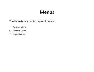 Lecture-10-Menus.pdf of Mobile Application Development | PPT
