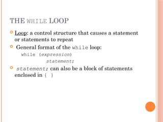 Control-structure - while loop and do-while loop.pptx | Programming Languages | Computing