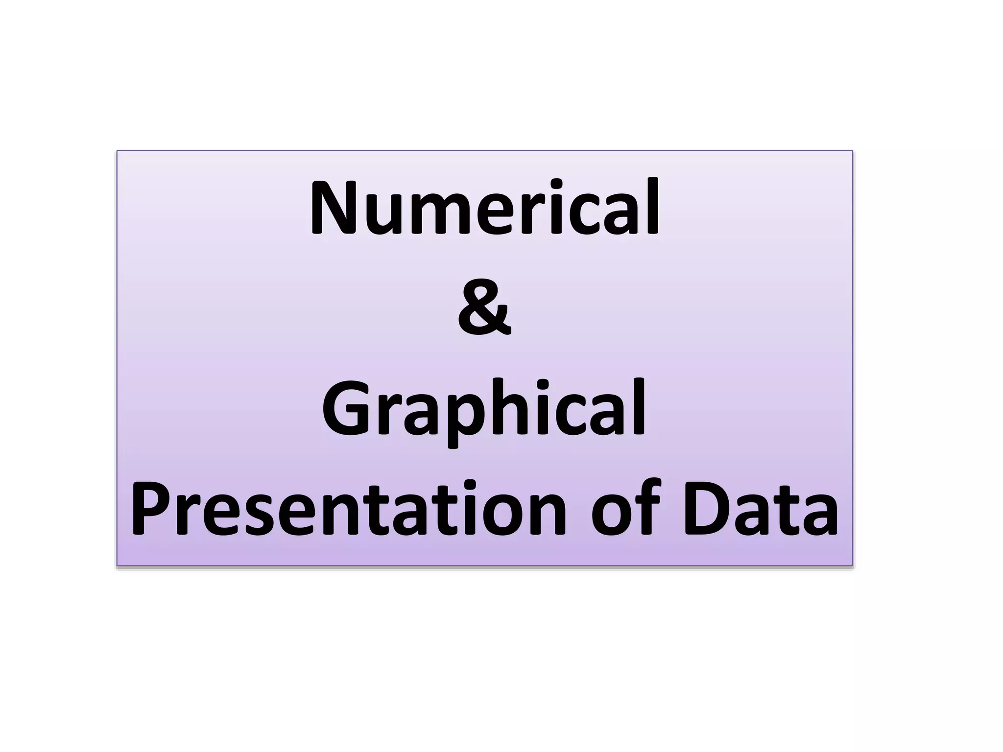 Numerical & graphical presentation of data | PPTX