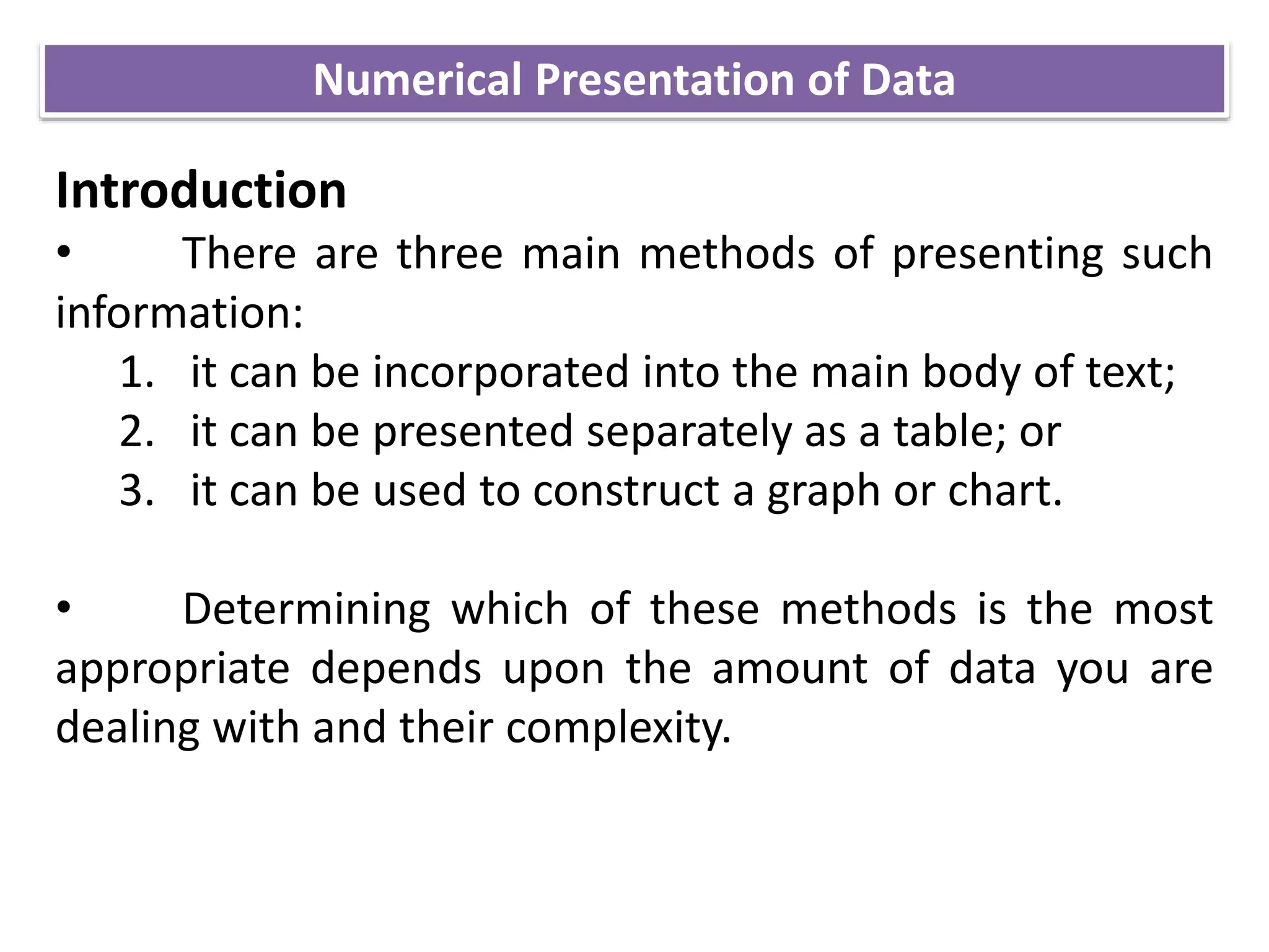 Numerical & graphical presentation of data | PPTX