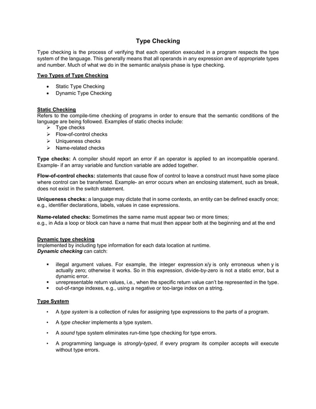 Type Checking | PDF