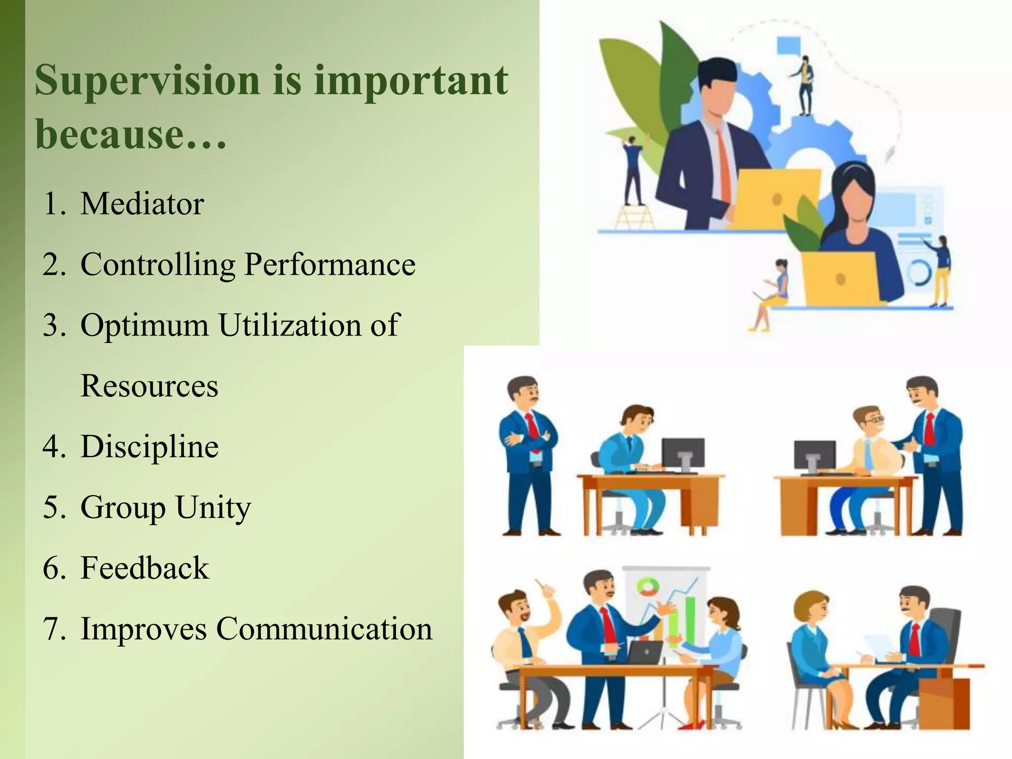 developing organisational skills- Controlling, Supervising, problem ...