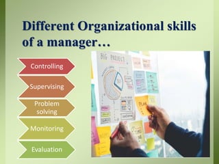 developing organisational skills- Controlling, Supervising, problem ...