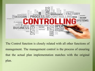 developing organisational skills- Controlling, Supervising, problem ...