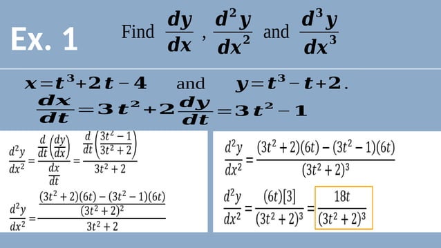 Lecture 11 Derivatives Of Parametric Functions Pptx