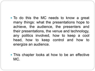 The role of the master of ceremonies | PPTX