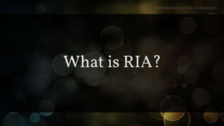 Introductions of RIA Technologies | PPTX