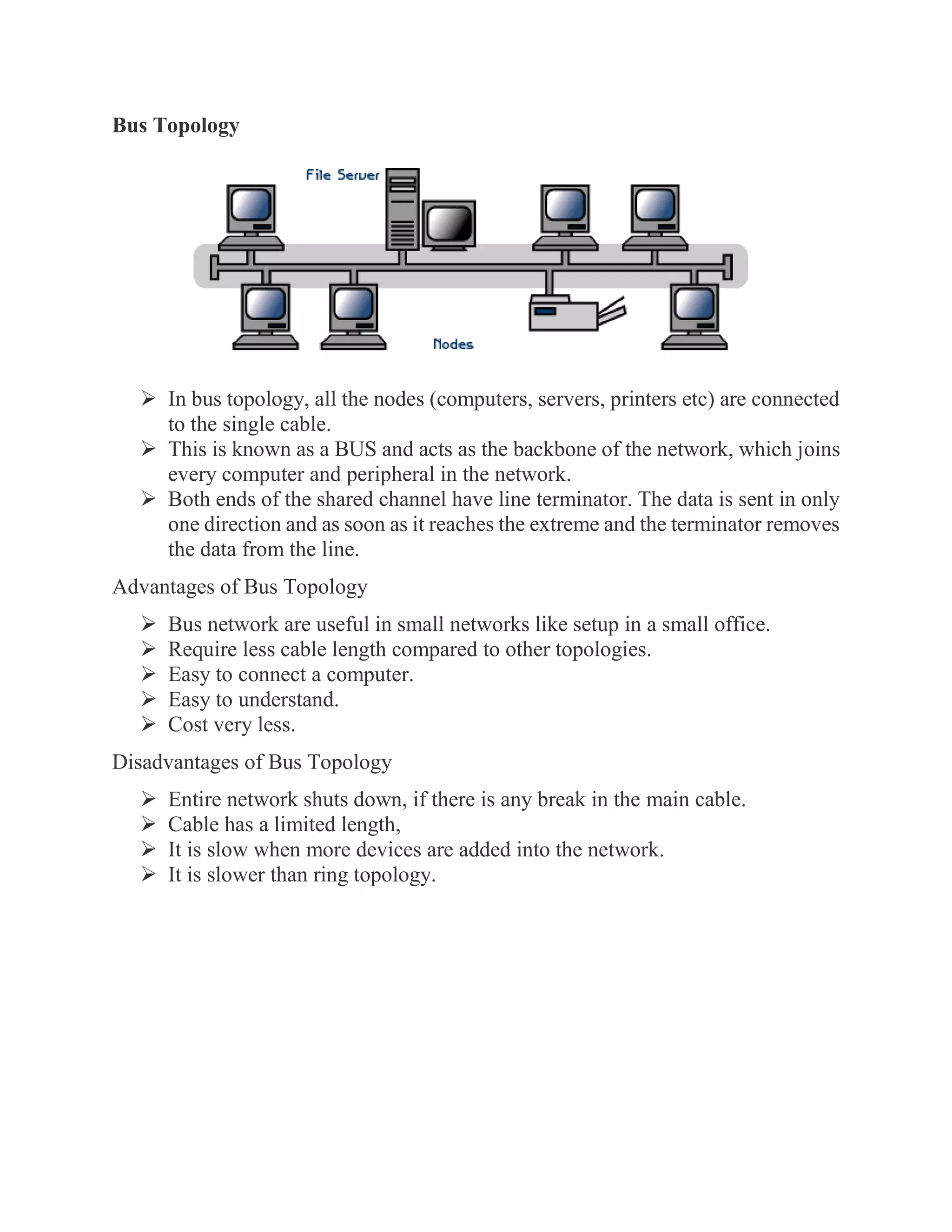 What is network topology, Bus, Star, Ring, Tree, Mesh topology | PDF