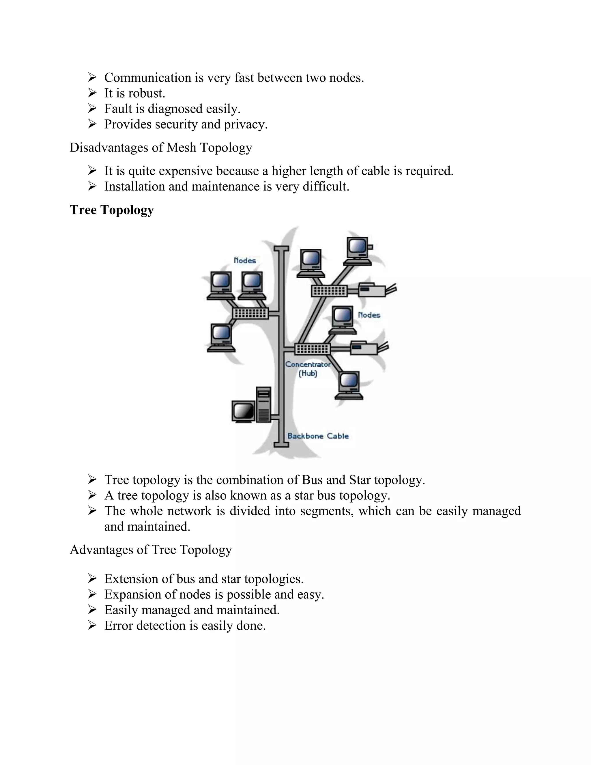 What is network topology, Bus, Star, Ring, Tree, Mesh topology | PDF