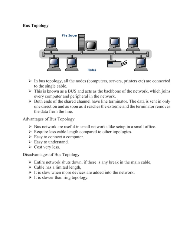 What is network topology, Bus, Star, Ring, Tree, Mesh topology | PDF ...