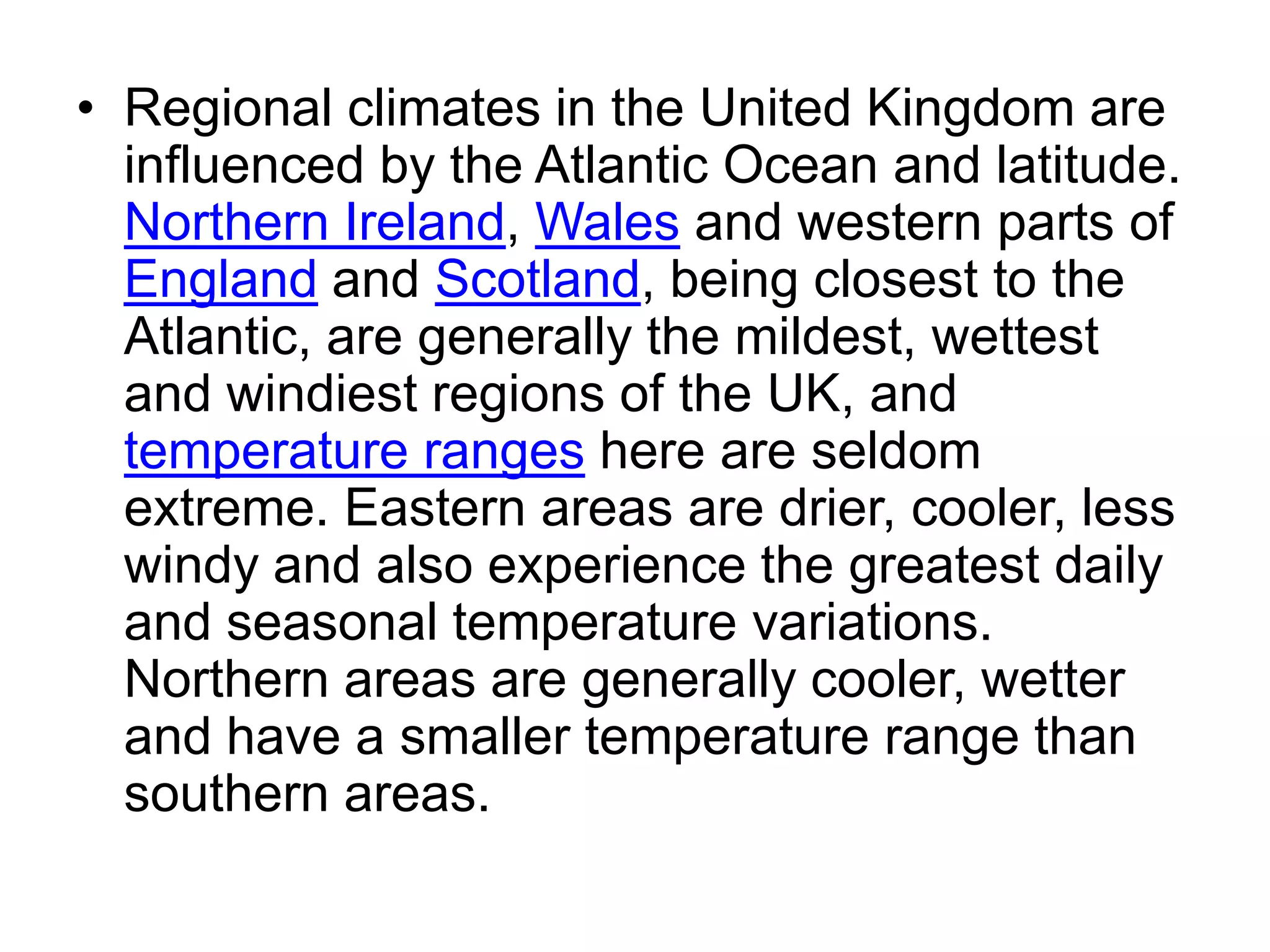 country study Lecture 12 climate of the united kingdom | PPTX
