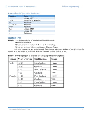 [ITP - Lecture 08] Decision Control Structures (If Statement) | PDF