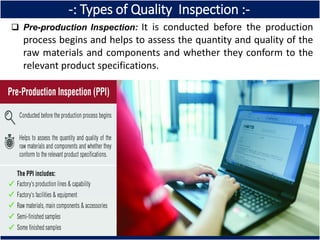 inspection and testing of quality in TQM | PDF