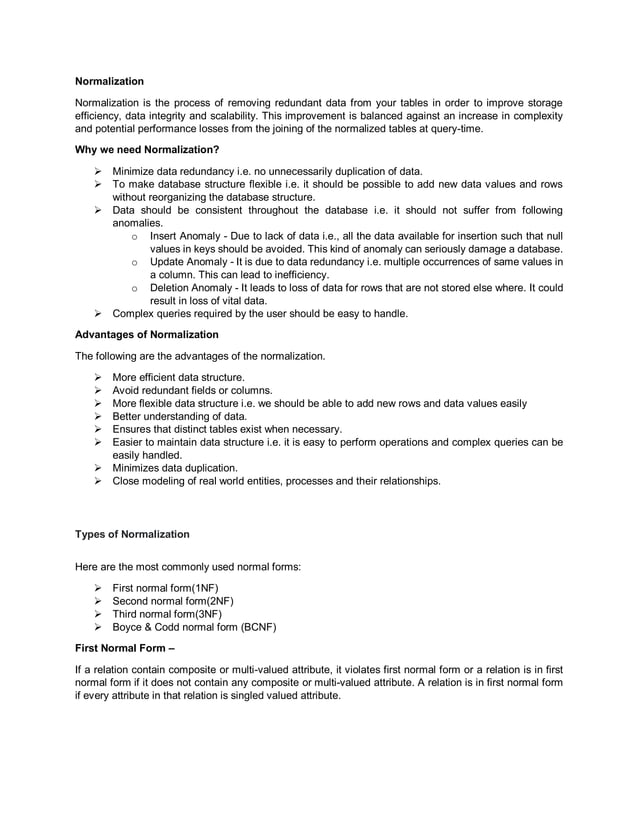 Normalization In Database Pdf Databases Computer Software And 9709