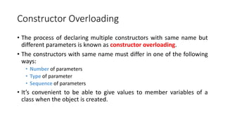 [OOP - Lec 13,14,15] Constructors / Destructor and its Types | PPTX