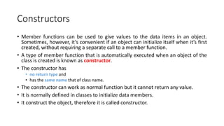 [OOP - Lec 13,14,15] Constructors / Destructor and its Types | PPTX