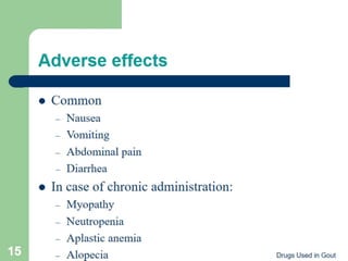Drugs used in gout- Pharmacology | PDF