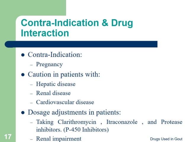 Drugs used in gout- Pharmacology | PDF