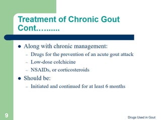 Drugs used in gout- Pharmacology | PDF