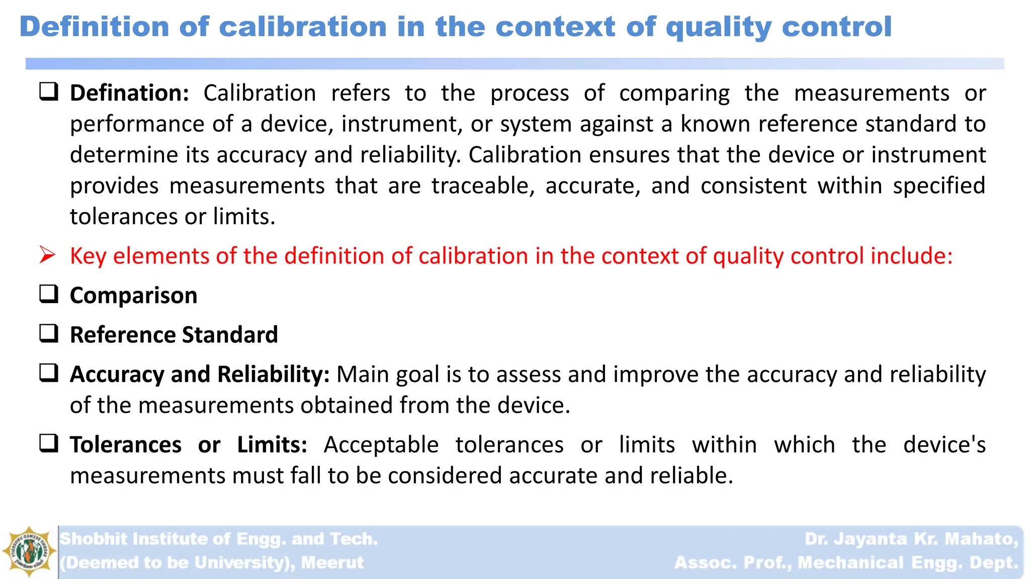 Importance of calibration and assurance in quality control | PDF