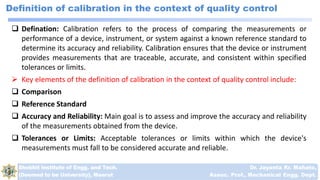 Importance of calibration and assurance in quality control | PDF