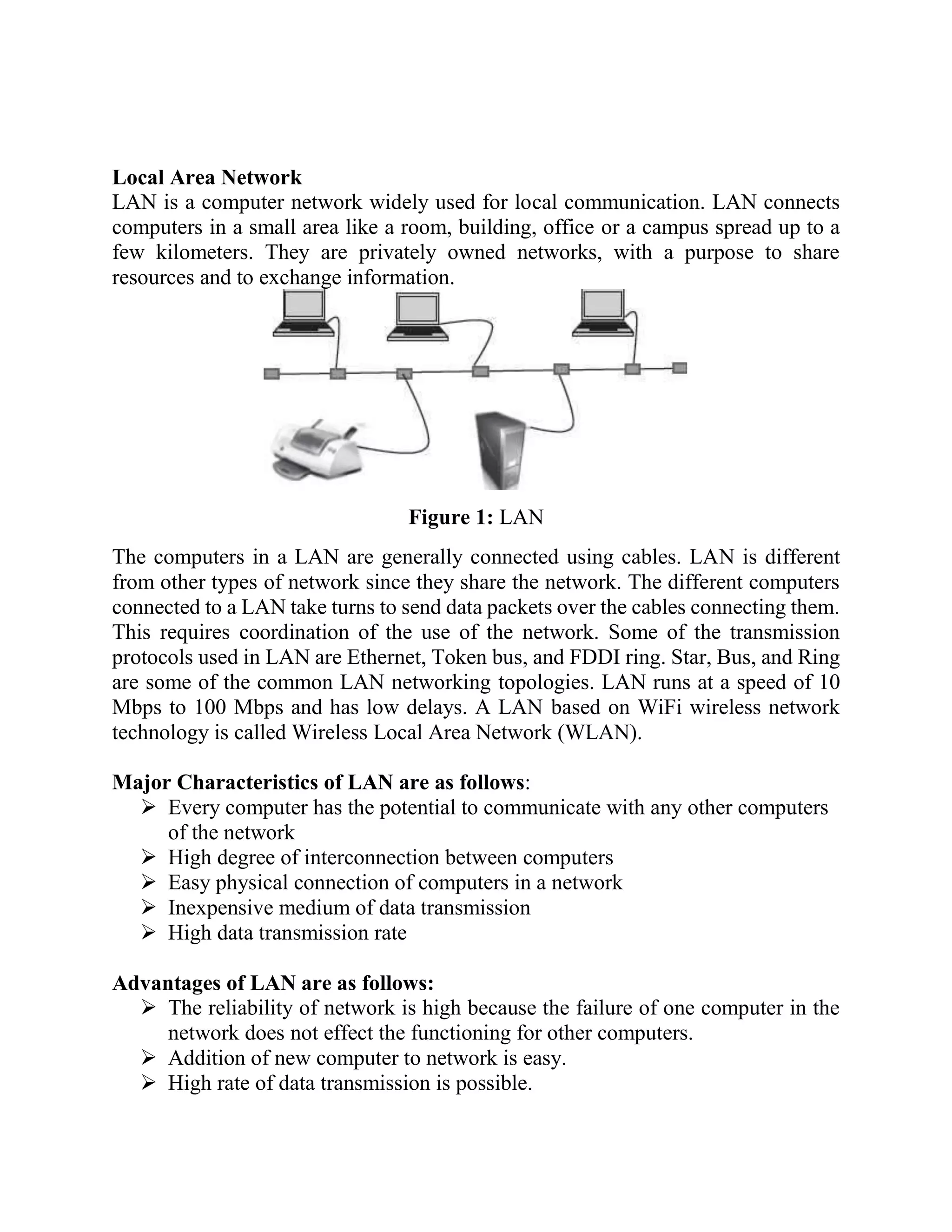 What is Computer Network? Types of computer network, LAN, MAN, WAN | PDF