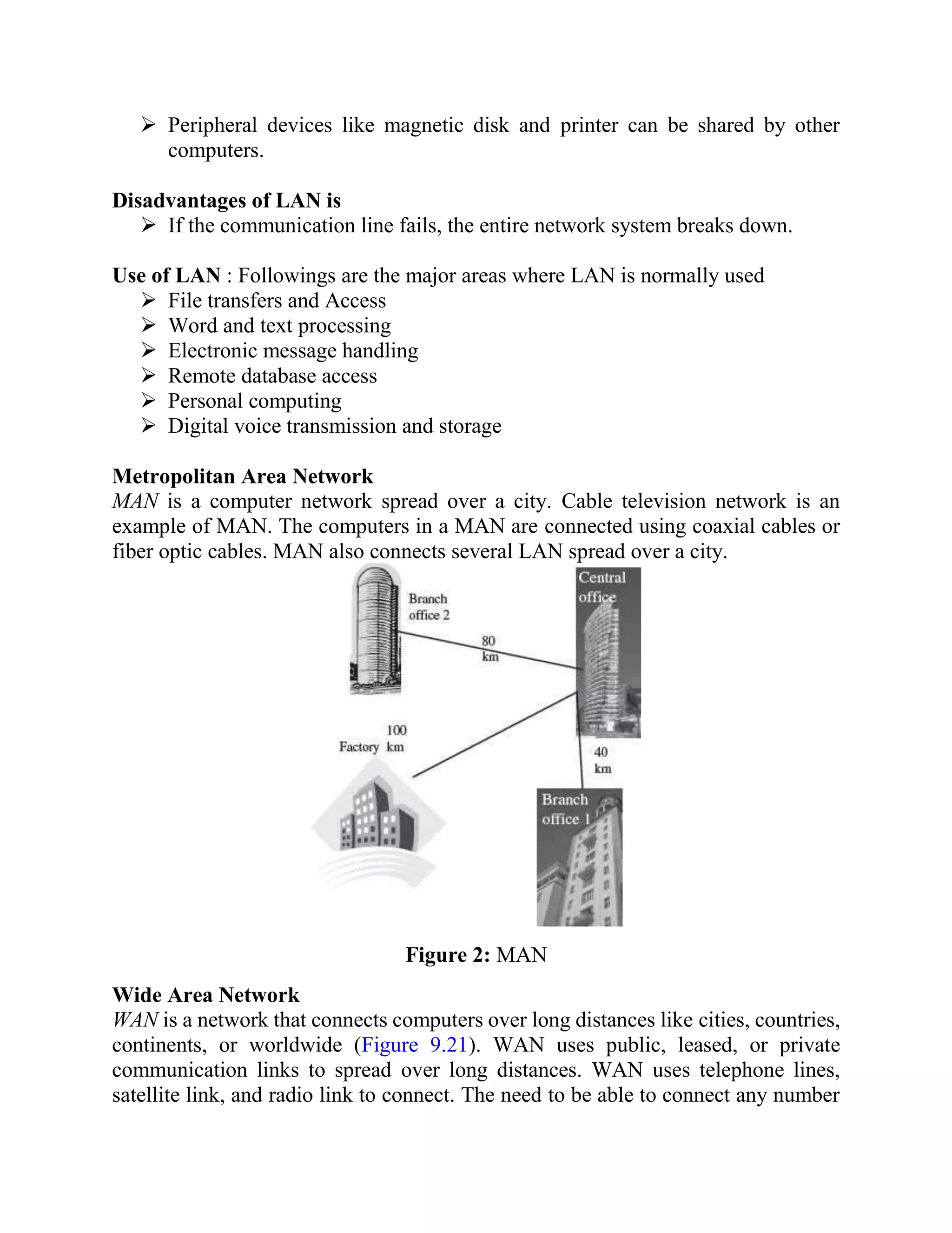 What is Computer Network? Types of computer network, LAN, MAN, WAN | PDF