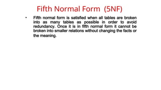 Database normalization is a systematic process used in database design ...