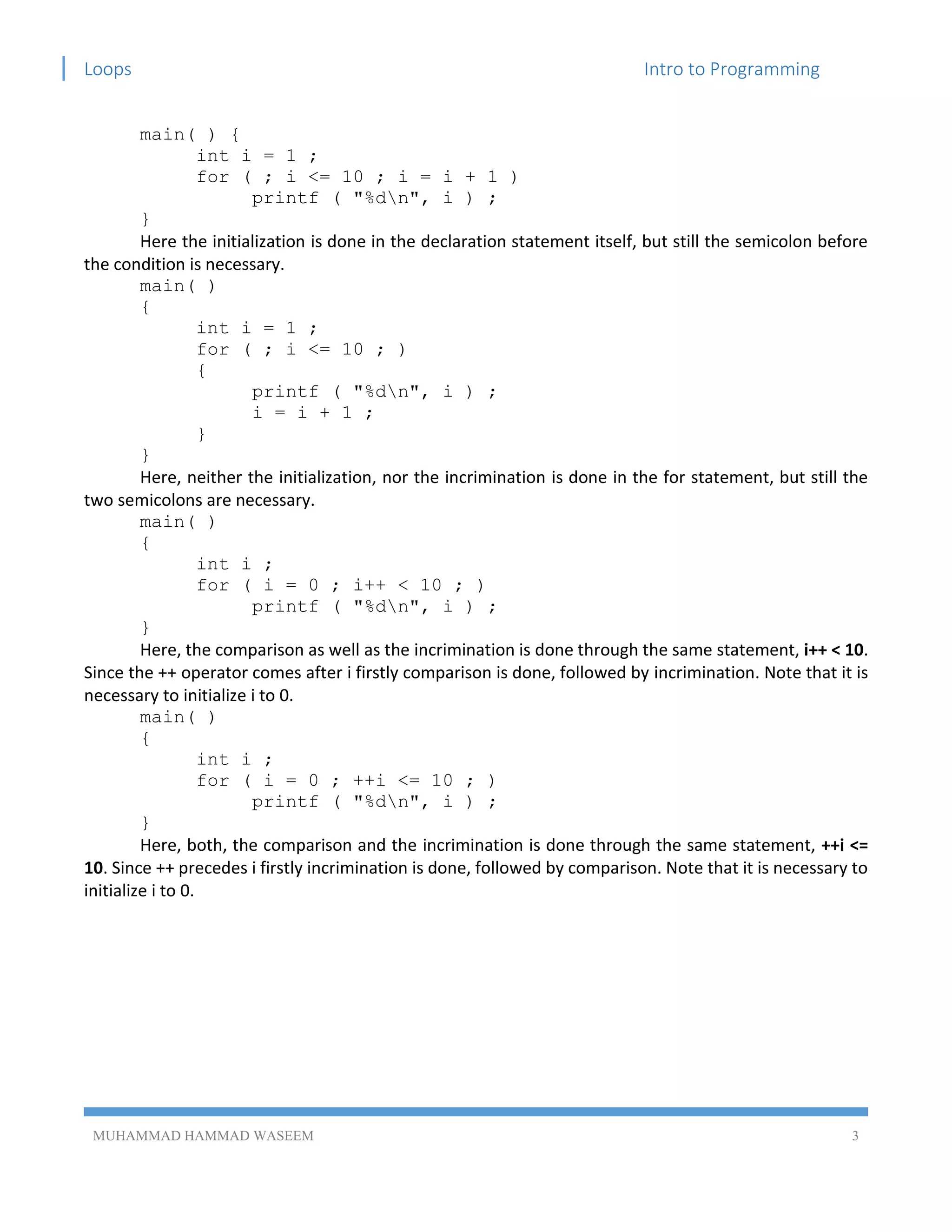 Itp Lecture 11 Loops In Cc Pdf Programming Languages Computing 4729