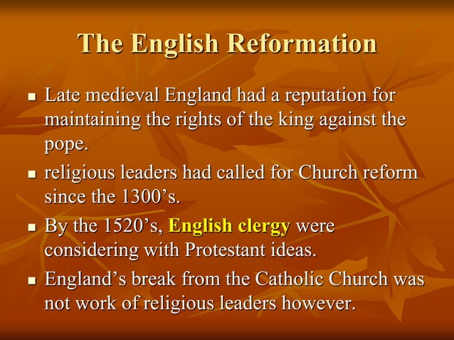 Lecture-15; The Reformation in England | PPT | Marriage and Civil ...