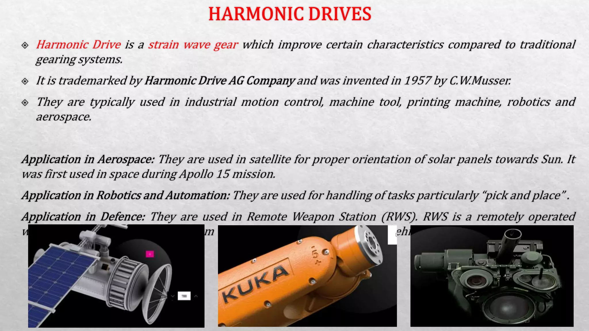 Harmonic Drive Gear and Wrist end mechanism in industrial robots | PPTX