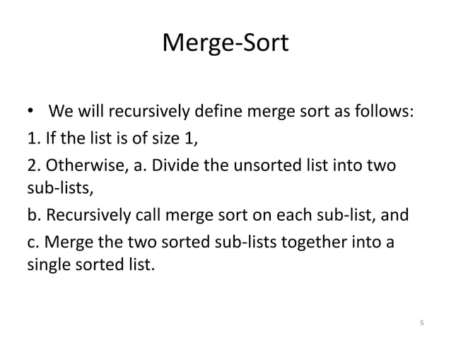 Lecture 16 Merge Sort Slidespptx