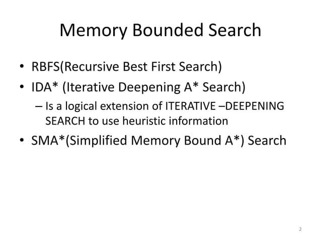 Lecture 16 memory bounded search | PPTX | Databases | Computer Software and Applications