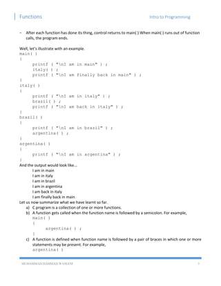[ITP - Lecture 12] Functions in C/C++ | PDF