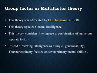 intelligence- meaning, types, factors, theories | PPTX