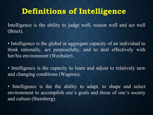 intelligence- meaning, types, factors, theories | PPTX