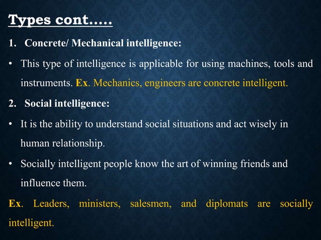 intelligence- meaning, types, factors, theories | PPTX