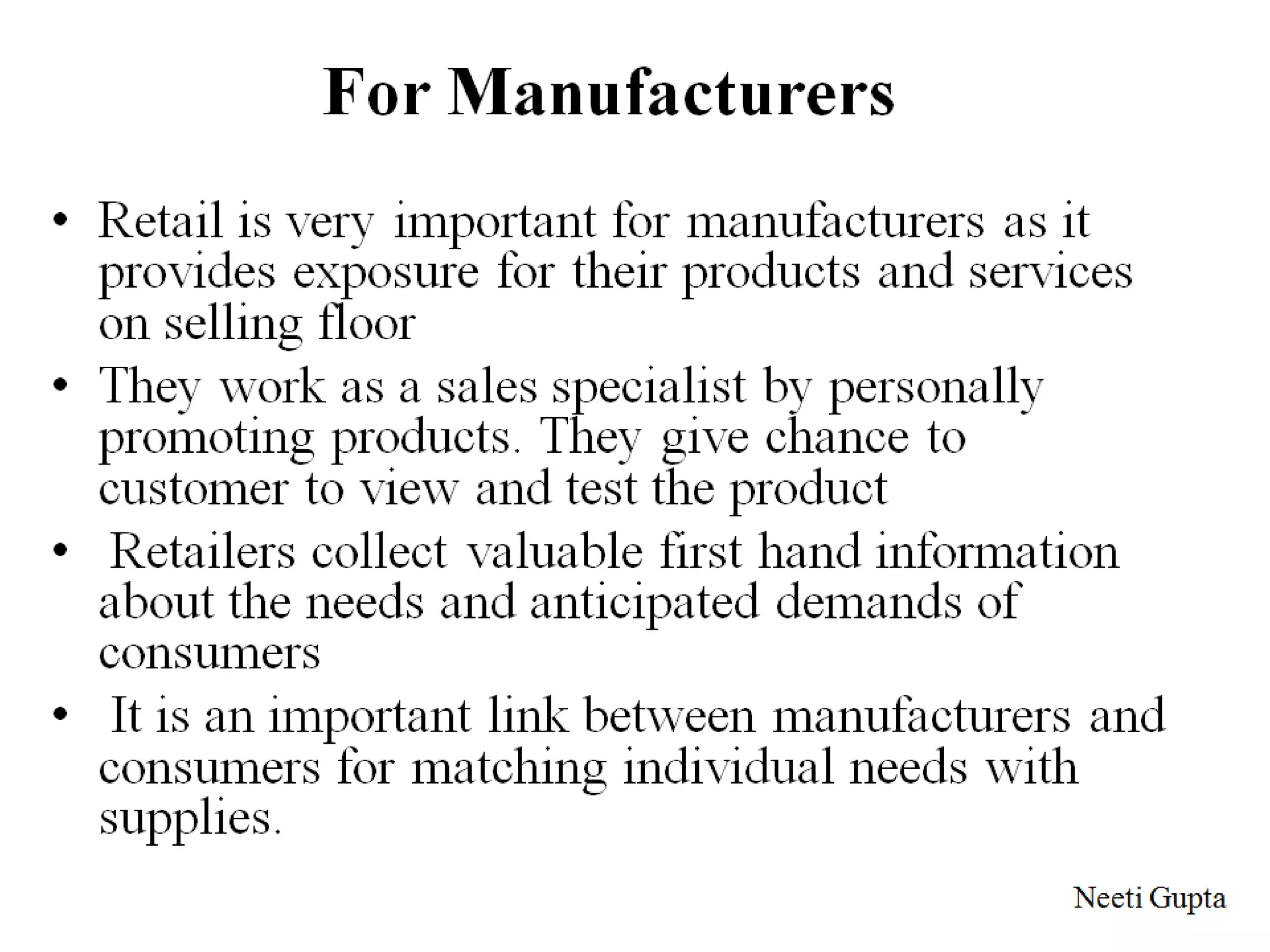 Importance of Retail | PPT