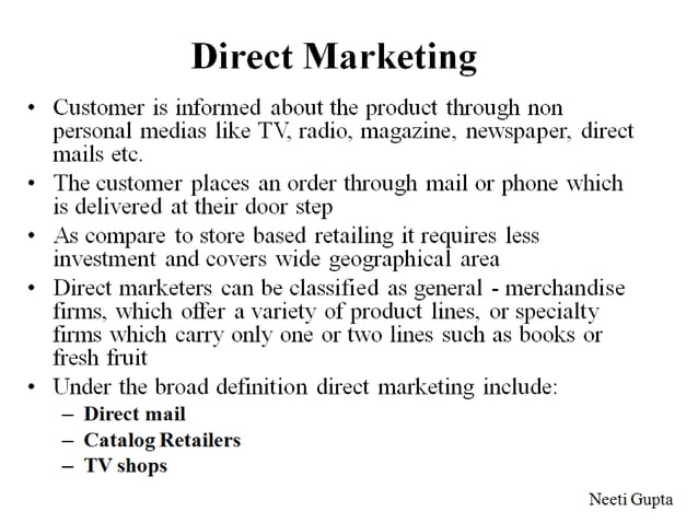 Non-Store: Traditional Retail | PPT