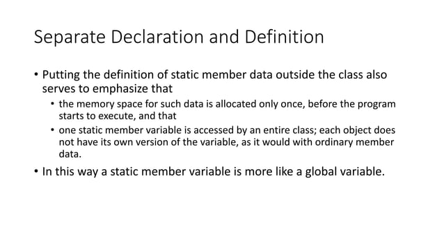 [OOP - Lec 18] Static Data Member | PPT