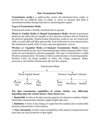 Data Transmission Media | PDF