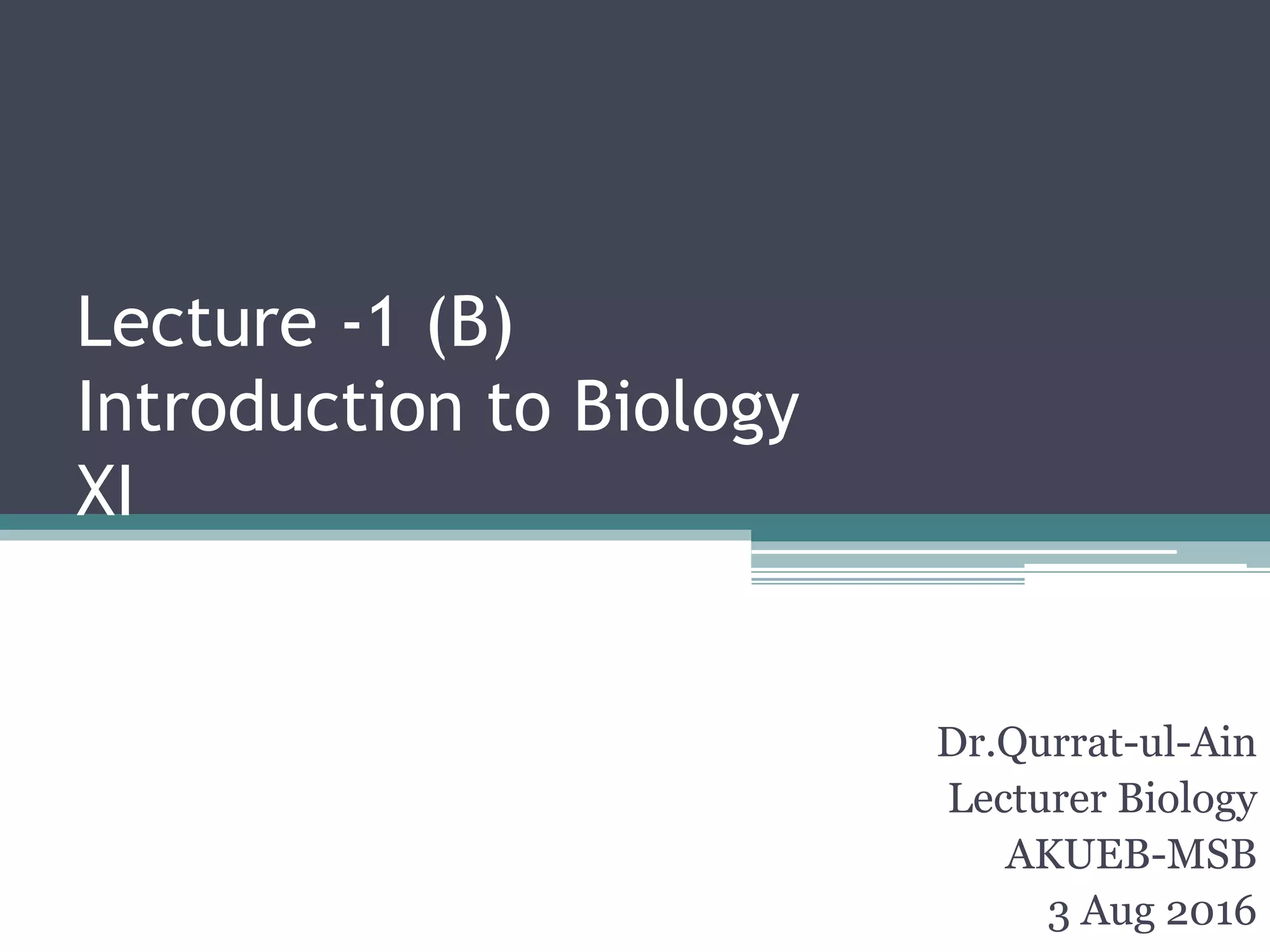 Introduction to Biology Levels of Organization | PPT